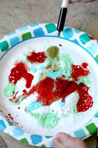 Colored Baking Soda Plates: Kids Activity