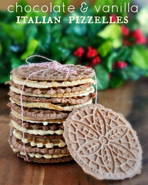 Chocolate & Vanilla Italian Pizzelle Cookies - Momdot.com