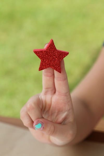 Stamping July 4th Stars - Momdot.com