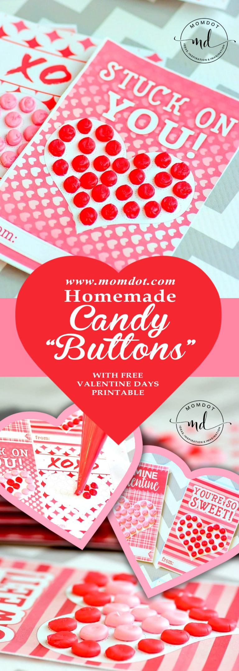 Homemade Candy "Buttons" with Free Valentines Day Printable