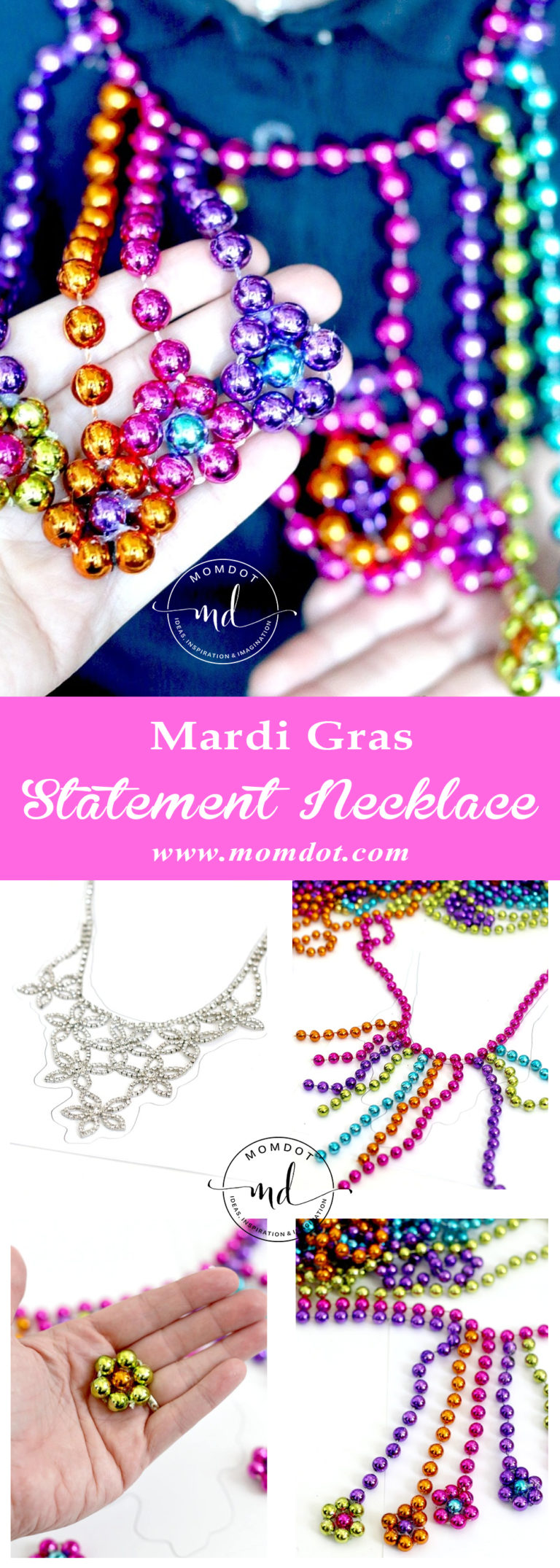 Diy Mardi Gras Statement Necklace