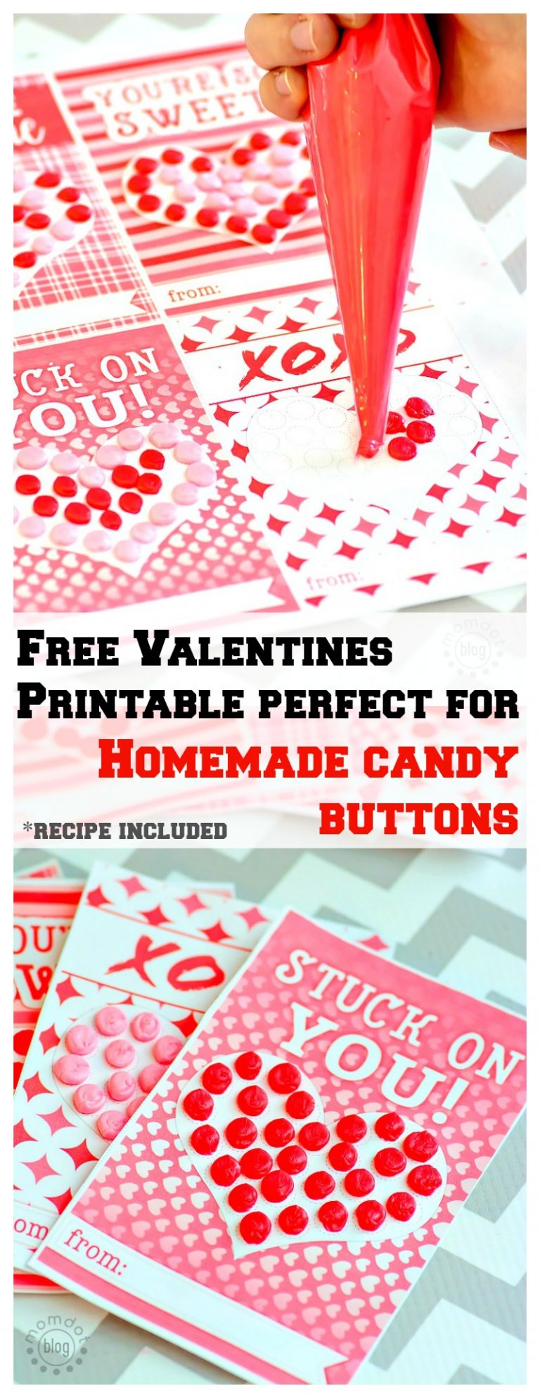 Homemade Candy "Buttons" with Free Valentines Day Printable