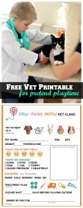 Free Printable: Vet Office Pretend Play Sheet