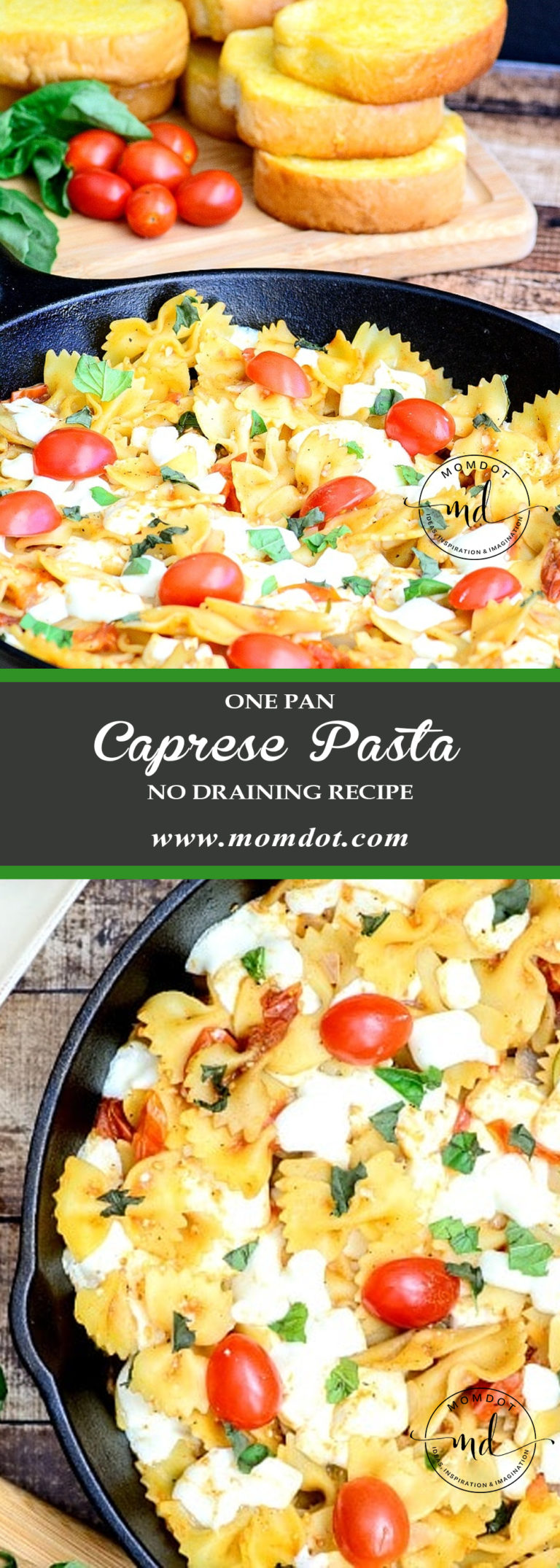 One Pan Caprese pasta (No Draining!) Recipe - Momdot.com