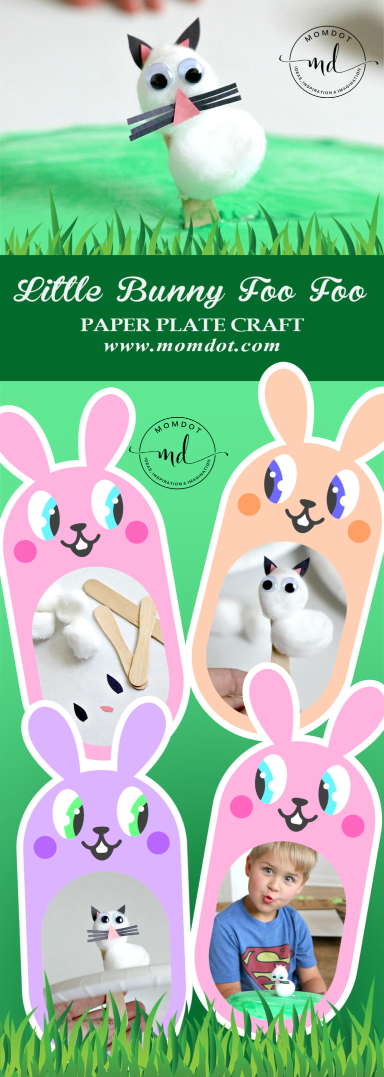 Little Bunny Foo Foo Paper Plate Craft - Momdot.com