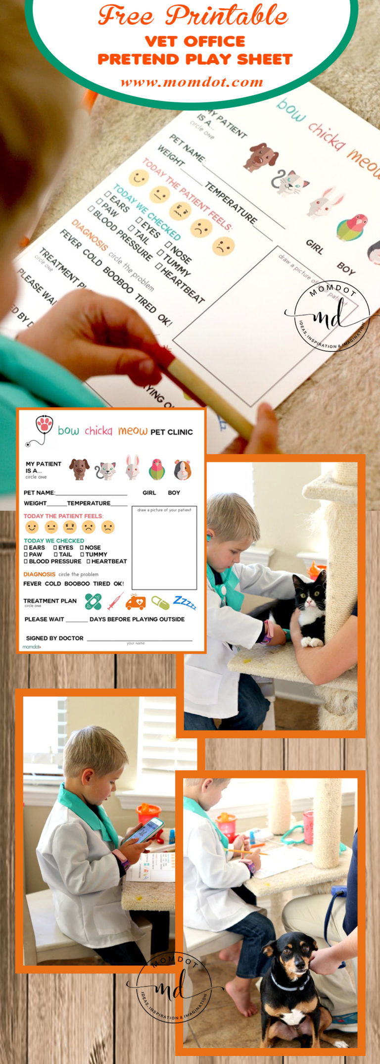 Free Printable: Vet Office Pretend Play Sheet