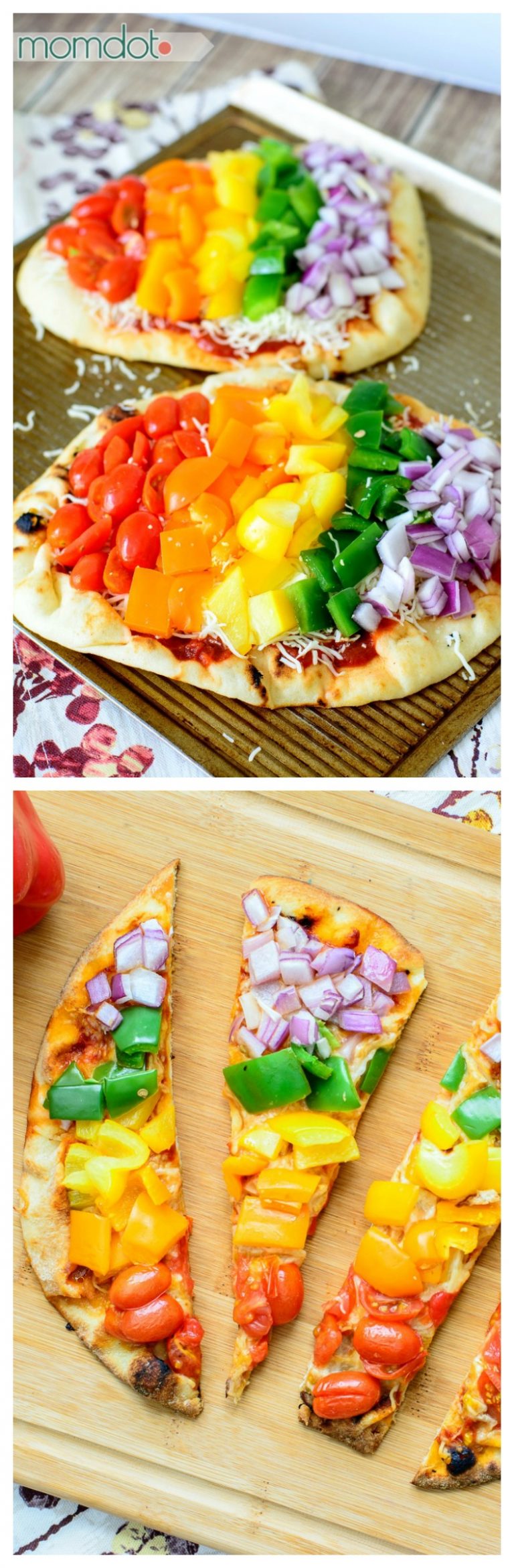 Rainbow Veggie Pizza - Momdot.com