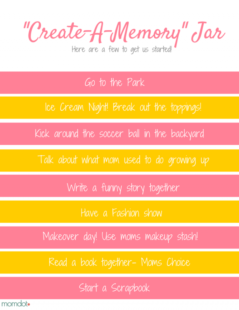 Create A Memory Jar : Free Printable - Momdot.com