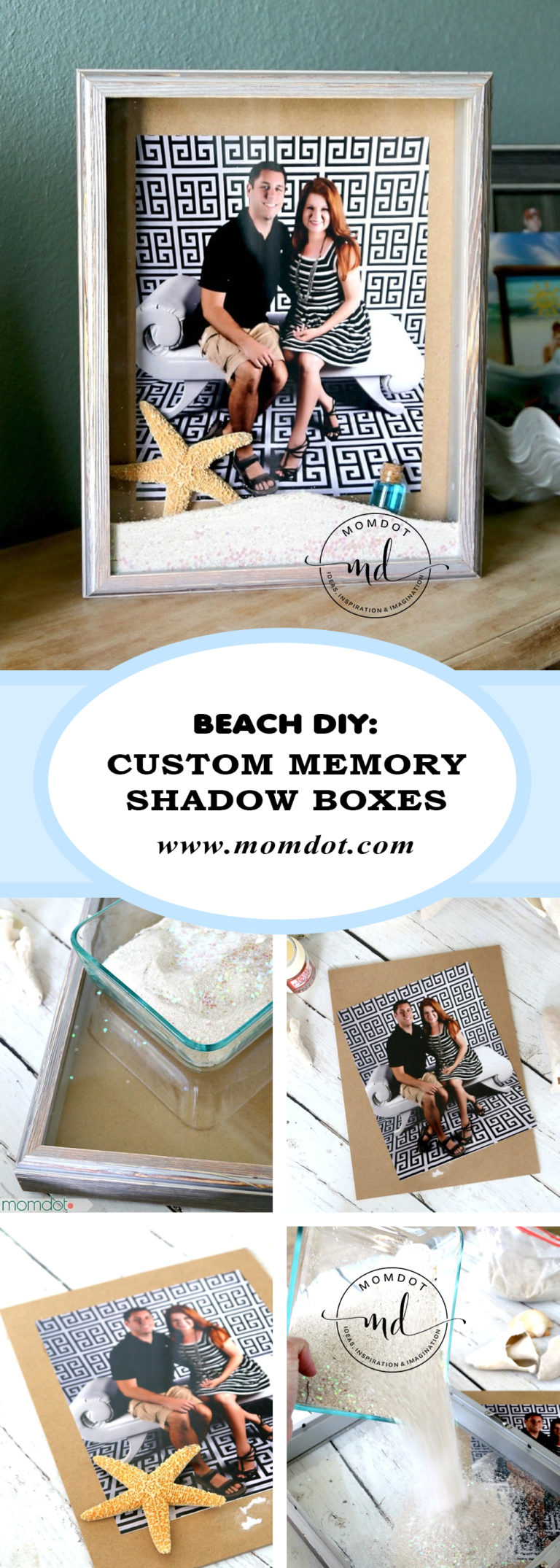 Beach shadow box with sand: DIY