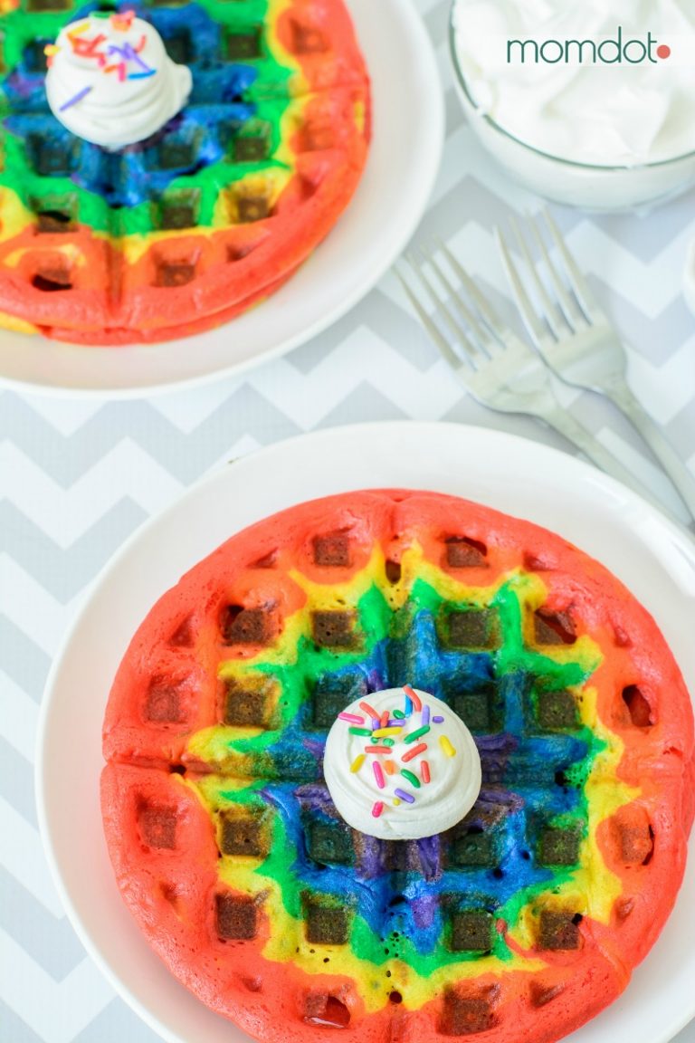 Rainbow Waffles: Taste the Rainbow! - Momdot.com