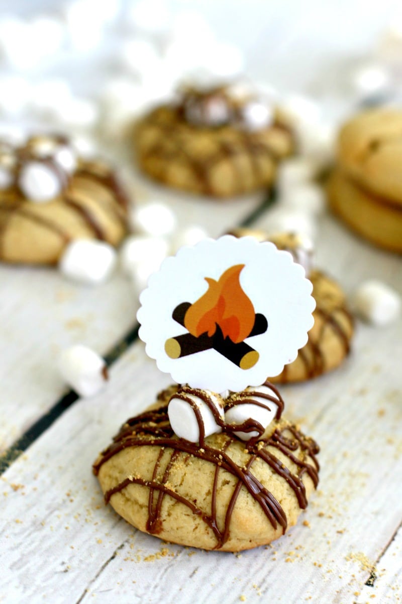 Campfire Cookie + Free Printable Cookie Topper - Momdot.com