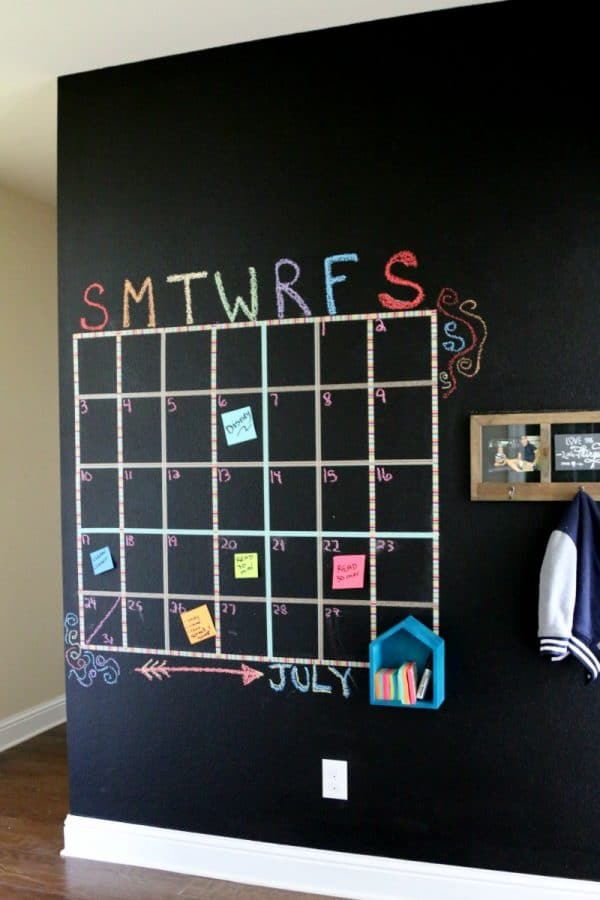 DIY Chalkboard Wall Family Hub Center