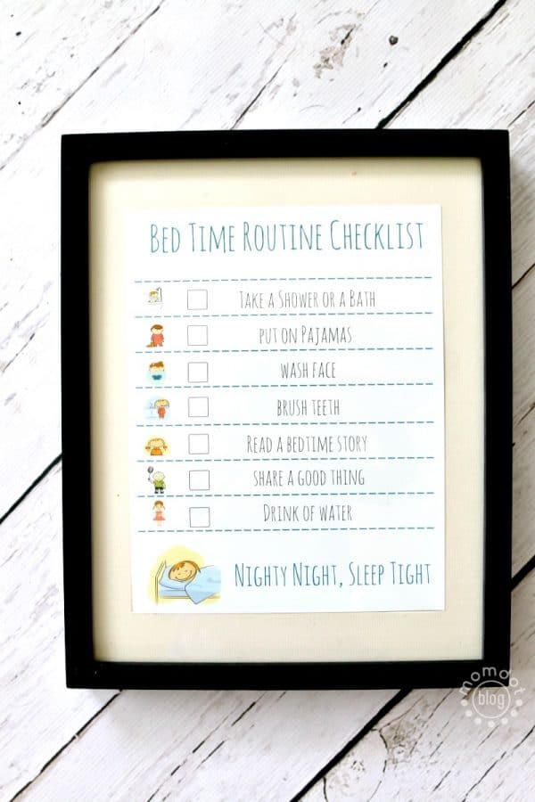 Bed Time Routine Checklist: Free Printable