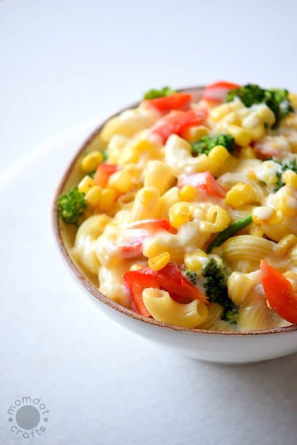 Steamed Veggies Mac and Cheese - Momdot.com