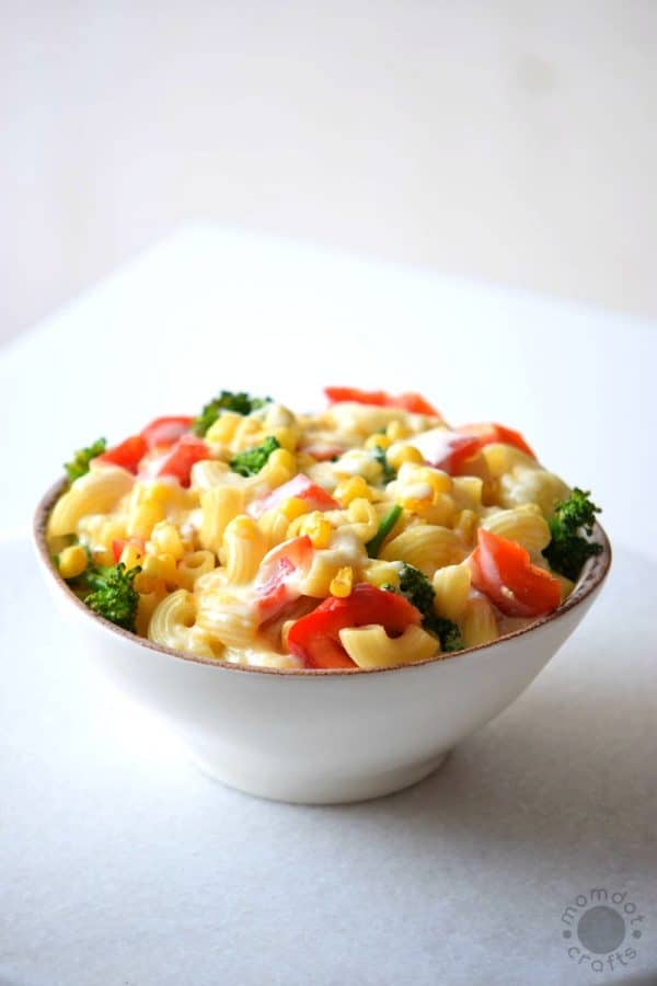 Steamed Veggies Mac and Cheese - Momdot.com