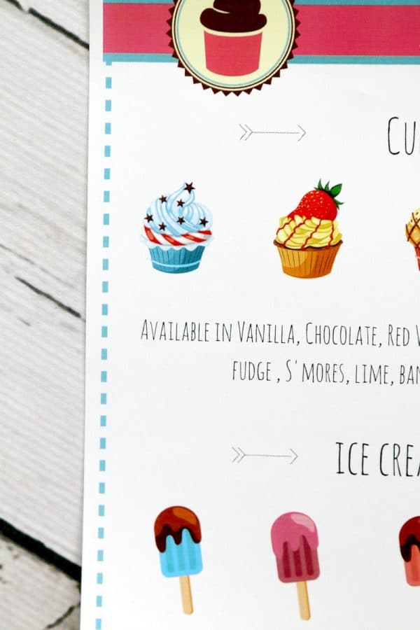 Bakery and Ice Cream Shoppe pretend play menu (Printable) - Momdot.com