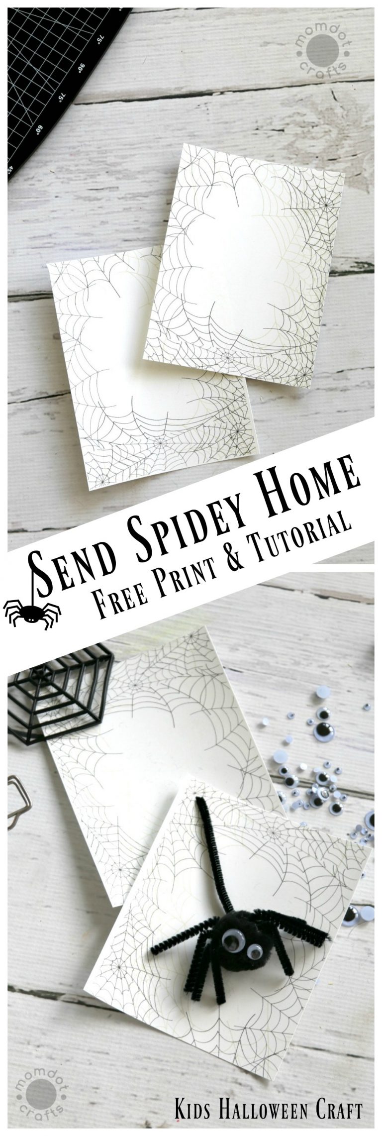 DIY 3D Spider with Free Spider Web Template - Momdot.com