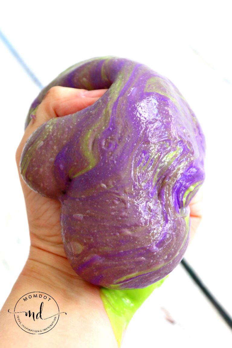 Mardi Gras Slime (Without Borax) - Momdot.com
