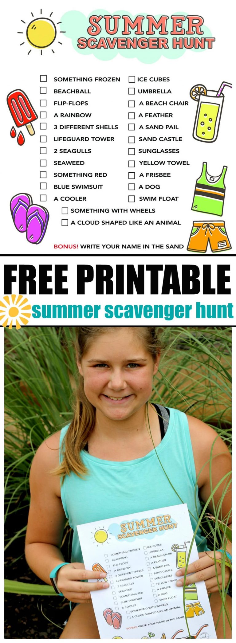 Summer Scavenger Hunt FREE PRINTABLE For Kids - Momdot.com