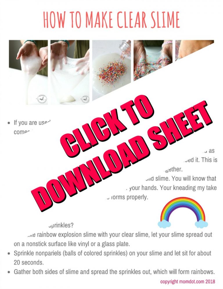 How to make Clear Slime Rainbow Explosion Recipe - Momdot.com