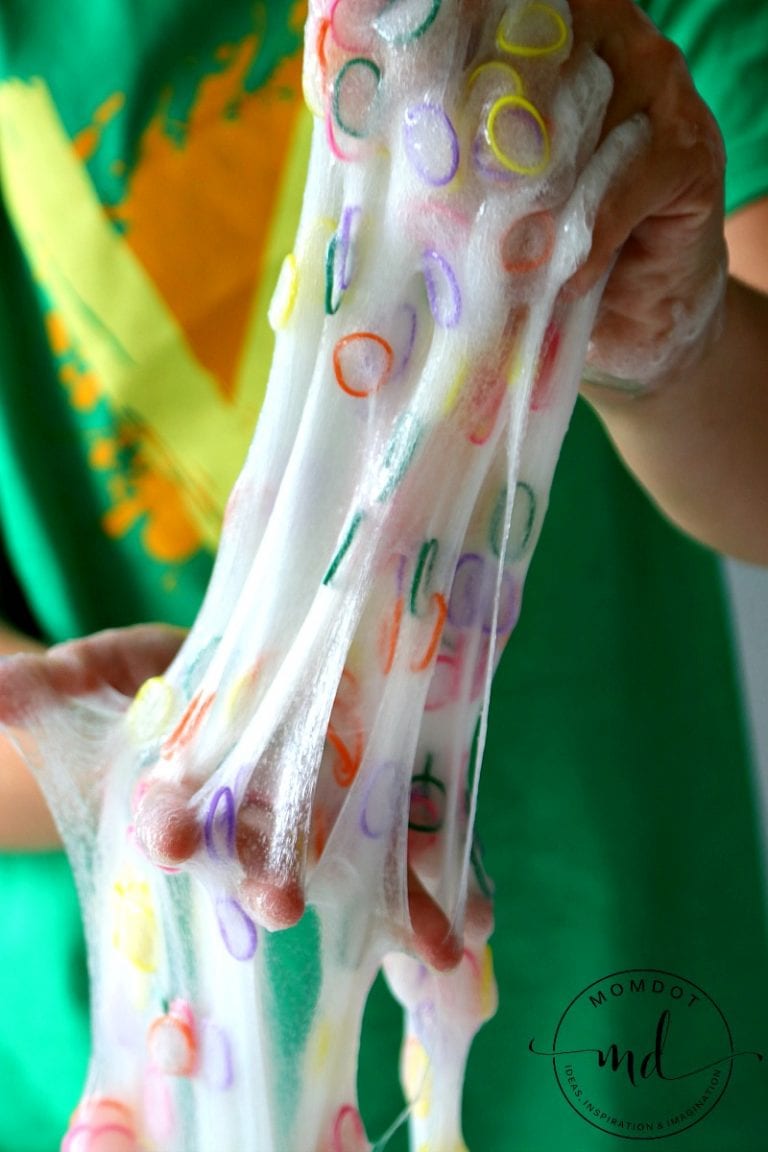 Crunchy Slime Rubber Bands Slime Loom Bands DIY Recipe - Momdot.com