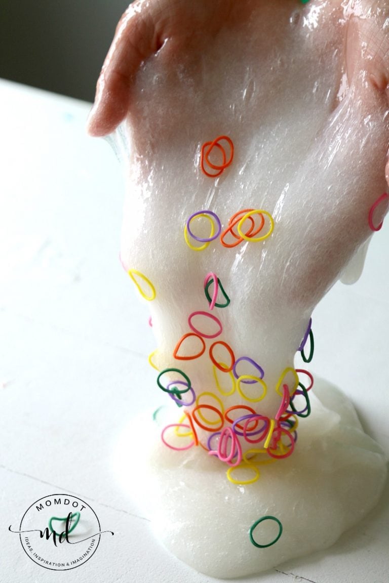 Crunchy Slime Rubber Bands Slime Loom Bands DIY Recipe - Momdot.com