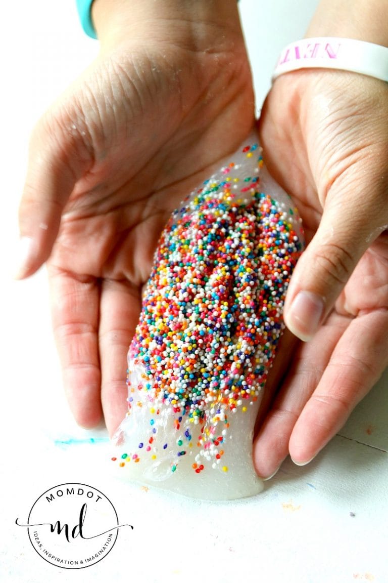How to make Clear Slime Rainbow Explosion Recipe - Momdot.com