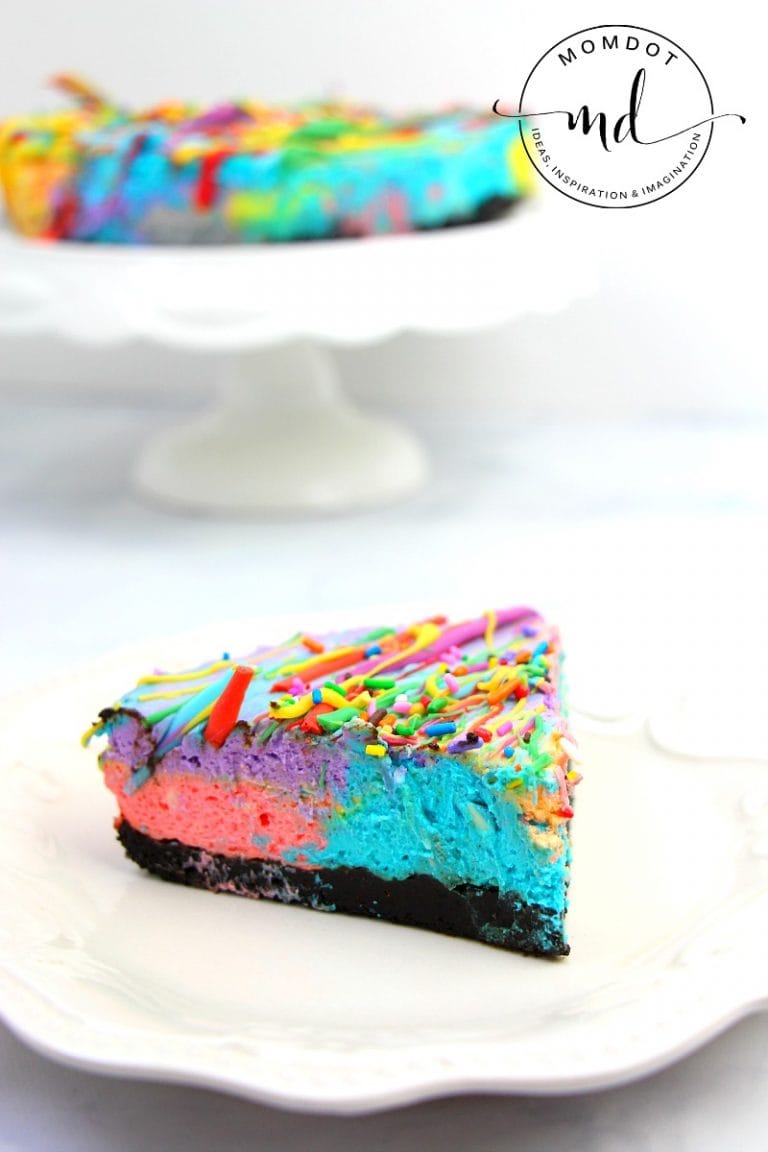 No Bake Rainbow Cheesecake: Simple! - Momdot.com