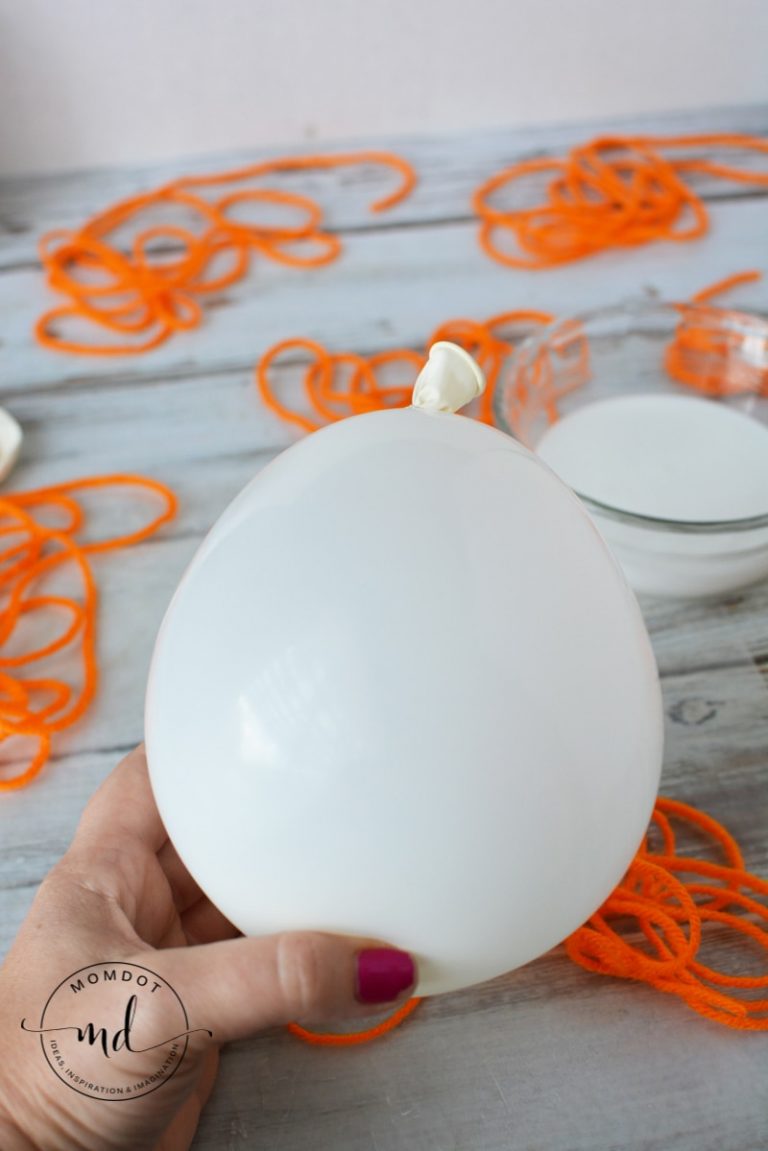 How To Make Yarn Pumpkins With Balloons - MomDot