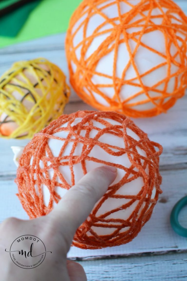 How To Make Yarn Pumpkins With Balloons - MomDot