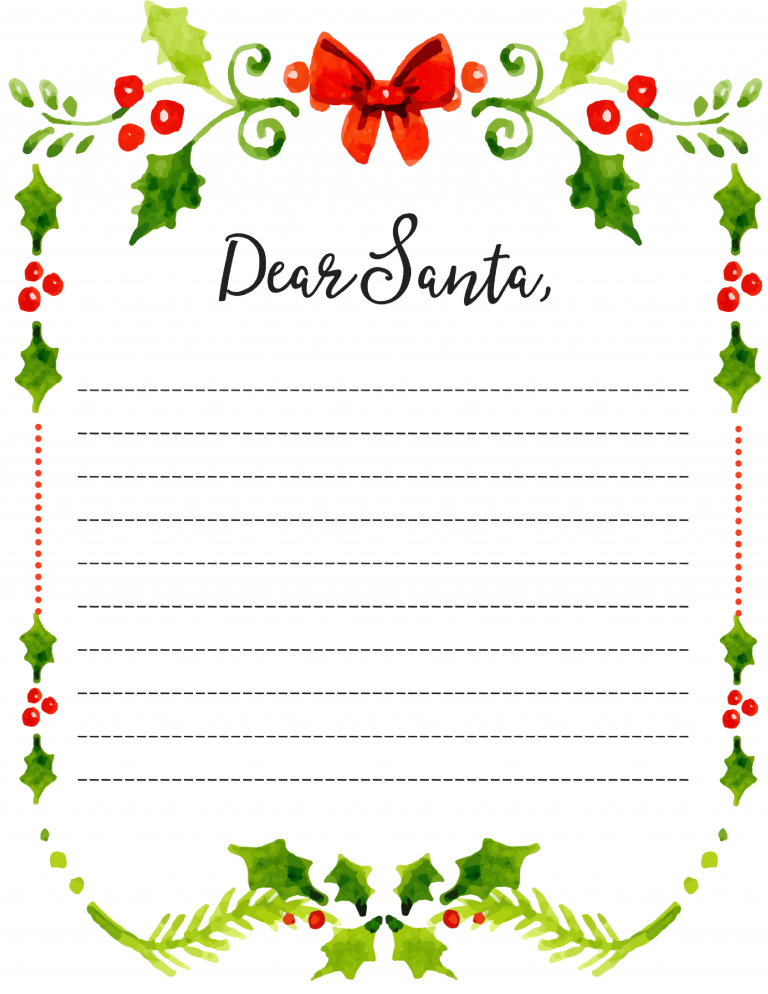 Dear Santa Fill In Letter Template - Momdot.com