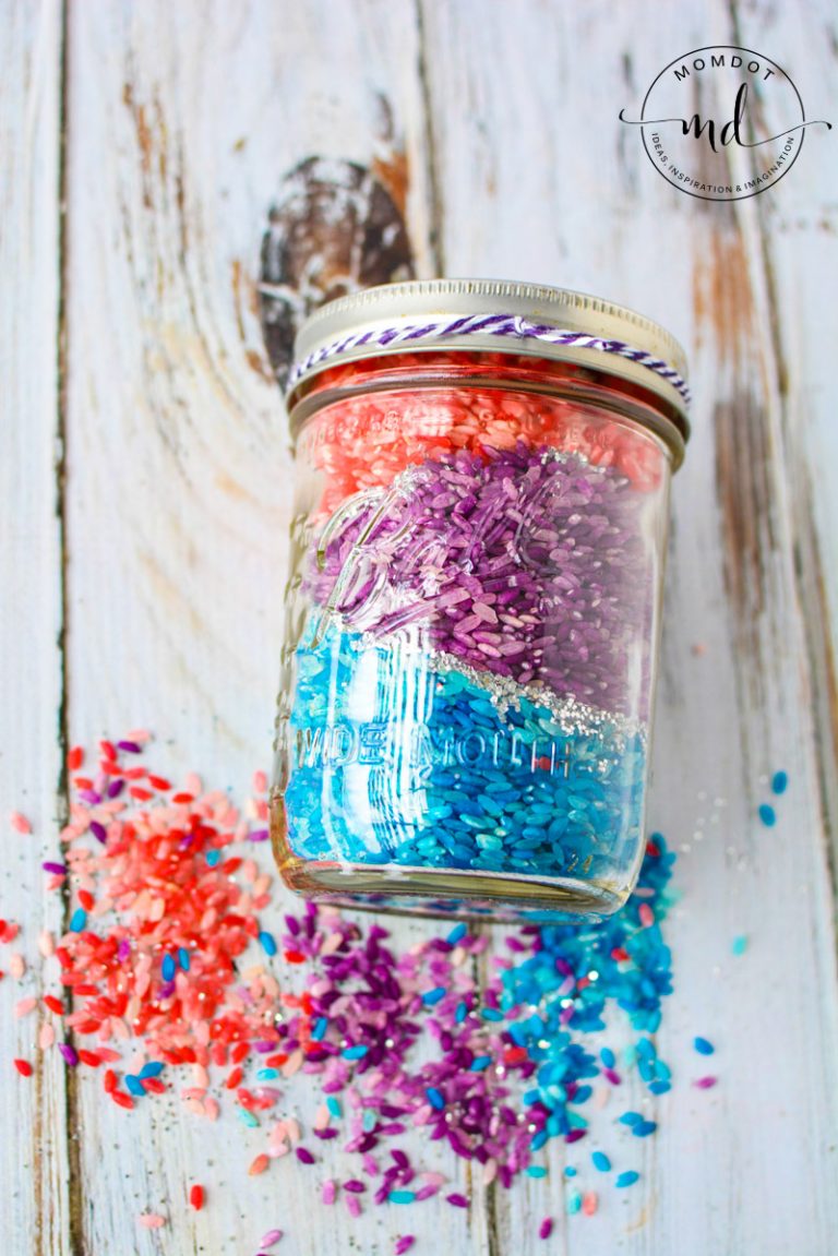 How to Dye Rice | DIY Colored Rainbow Rice - Momdot.com