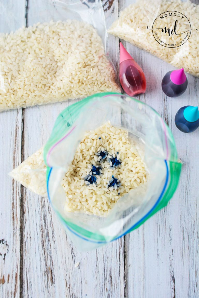How to Dye Rice | DIY Colored Rainbow Rice - Momdot.com